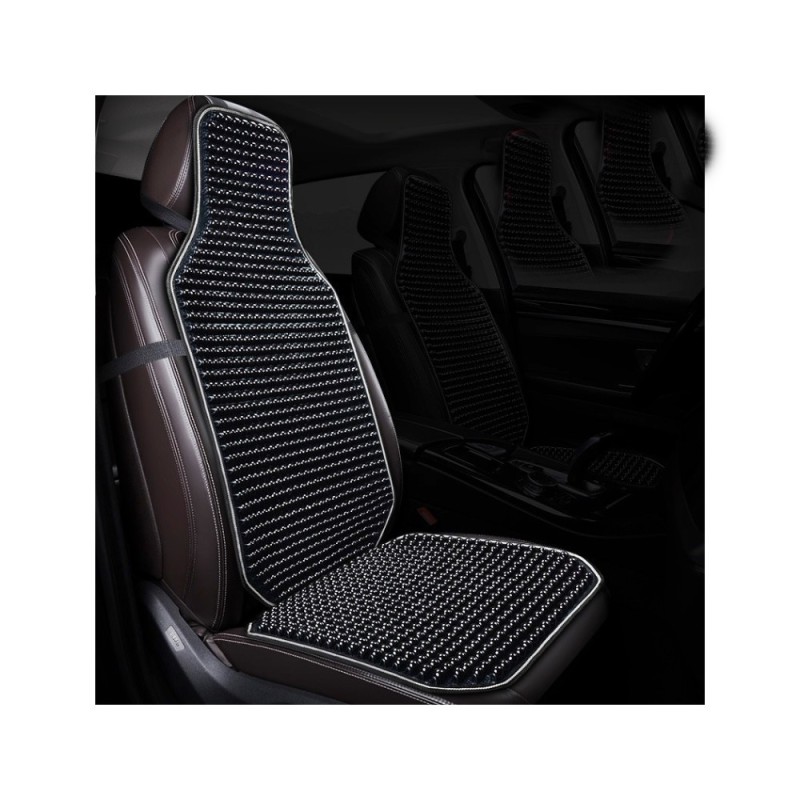Husa scaun auto cu bile din lemn culoare neagra| LeoAuto.ro - Comanda ...